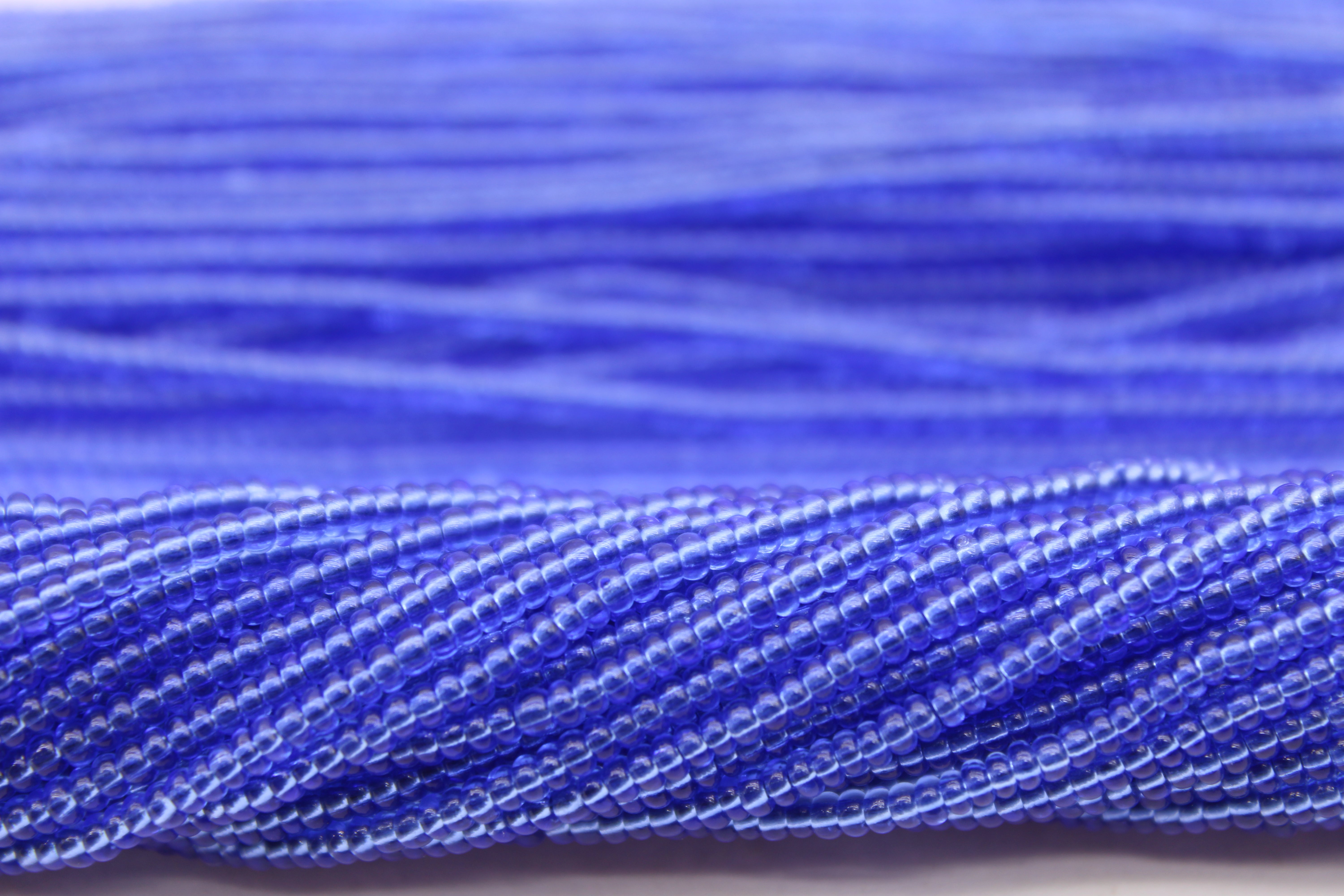 11/0 Preciosa Seed Beads, Light Sapphire Transparent, 1 Hank, Czech Se ...